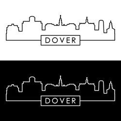 Dover skyline silhouette in colorful geometric Vector Image