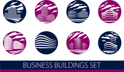 Office building round shape icon or logo modern Vector Image