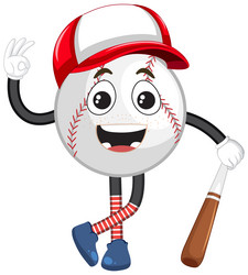 Baseball cartoon character with eyes and mouth Vector Image