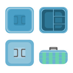 Peach colored lunch box or basket with 4 sh Vector Image