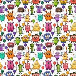 Cartoon monsters seamless Royalty Free Vector Image