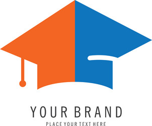 Pin icon with graduation cap Royalty Free Vector Image