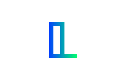 L orange blue logo icon alphabet design Royalty Free Vector