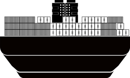 Isolated side view a cargo ship icon Royalty Free Vector