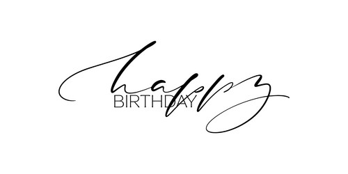 Happy birthday words elegant ink handwritted Vector Image
