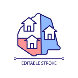 Land tenure blue gradient concept icon Royalty Free Vector