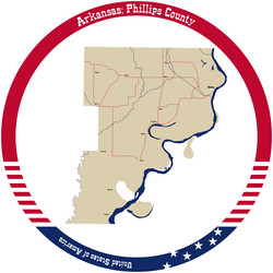 Map of phillips county in arkansas usa Royalty Free Vector