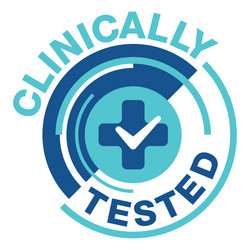 Clinically tested pictograph with cross Royalty Free Vector
