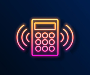 Glowing neon line security system control panel Vector Image