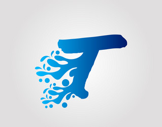 Water splash letter t logo icon droplets Vector Image