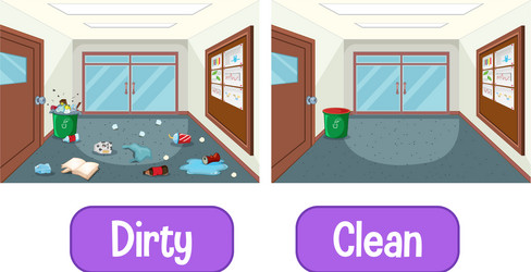 Adjectives Opposite Dirty Vector Images (23)