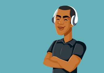 Man listening music Royalty Free Vector Image - VectorStock