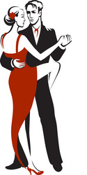 Abstract dancing couple Royalty Free Vector Image