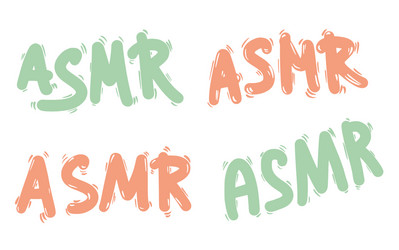 Asmr text acronym hand drawn letters Royalty Free Vector
