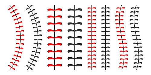 Baseball ball realistic stitch lace pattern Vector Image