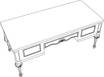 Sketch a desk on white background Royalty Free Vector Image