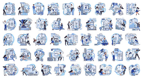 Application testing metaphor app test Royalty Free Vector