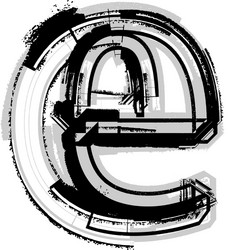 Abstract doodle letter e Royalty Free Vector Image