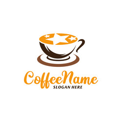 Star coffee logo design template coffee logo Vector Image