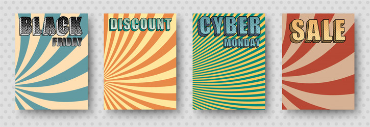 Vintage color posters with grunge texture Vector Image