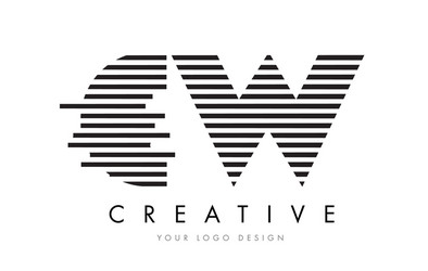 Creative colorful letters cw c w logo Royalty Free Vector