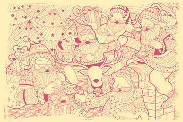 Santa on reindeer with christmas gift Royalty Free Vector