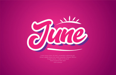 June black hand writing word text typography Vector Image