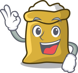 Successful flour character cartoon style Vector Image