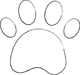 Paw print pet shop concept Royalty Free Vector Image