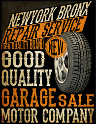 Retro car service sign Royalty Free Vector Image