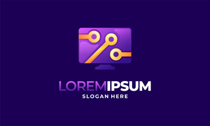 Computer technology logo template designs Vector Image