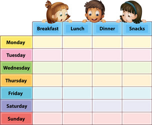 A little girl eating her breakfast Royalty Free Vector Image