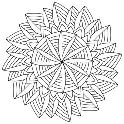 Outline mandala with striped swirls meditative Vector Image