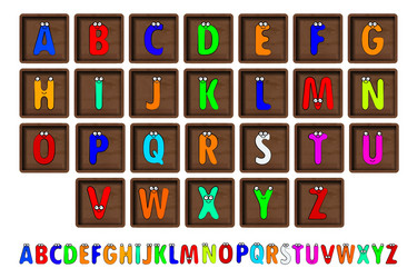 Wooden blocks numbers Royalty Free Vector Image