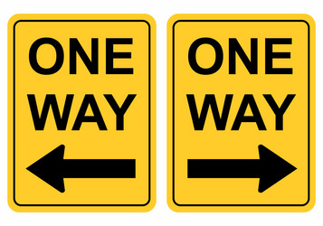 One way green sign direction road Royalty Free Vector Image