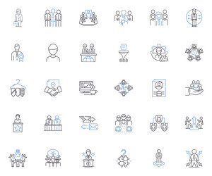 Proprietary techniques line icons collection Vector Image