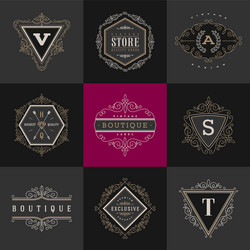 Monogram logo set Royalty Free Vector Image - VectorStock
