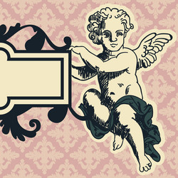 Angels in style of a baroque Royalty Free Vector Image