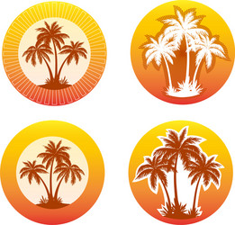Pictograms palms silhouettes Royalty Free Vector Image