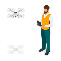 Icon a man with remote control in his hands Vector Image
