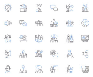 Vocation line icons collection calling Royalty Free Vector