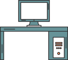 Monitor computer in desk Royalty Free Vector Image