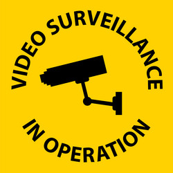 Notice video surveillance in operation sign white Vector Image