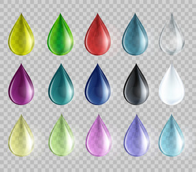 Cartoon colorful drops icons set Royalty Free Vector Image