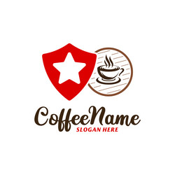 Star coffee logo design template Royalty Free Vector Image