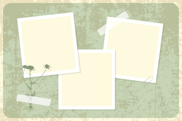 Template for photo collage on vintage background Vector Image