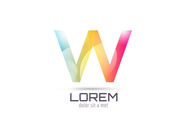 Brush stroke letter w logo design with artistic Vector Image