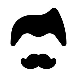 Dandy mustache with hair style isolated Royalty Free Vector