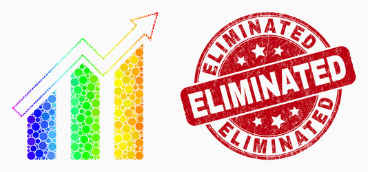 Growing trend chart icon and distress Royalty Free Vector