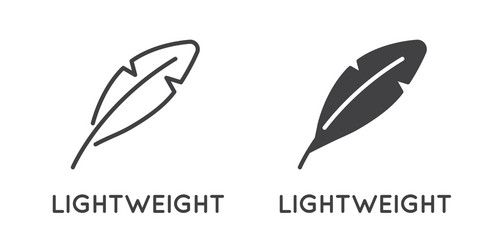 Lightweight line icon feather quill sign neon Vector Image